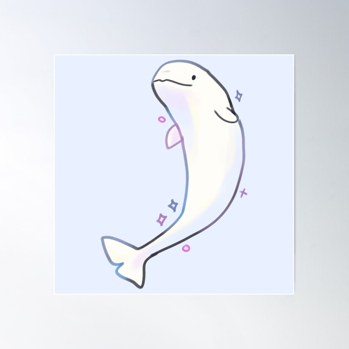 Beluga Whale Poster Wall Art, Modern Wall Decor For Living Room Bedroom ...