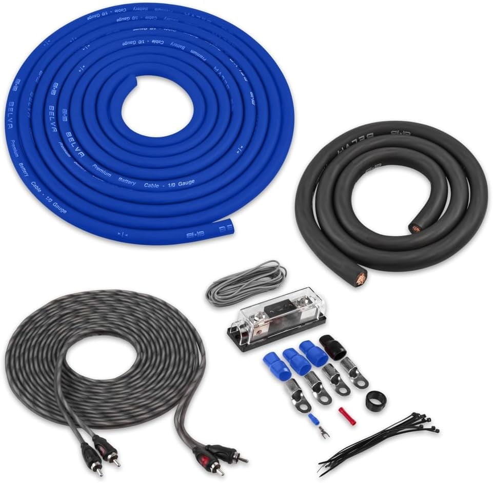 Belva BAK02BL 1/0 Gauge Premium CCA Complete 2-Channel Amplifier Wiring ...