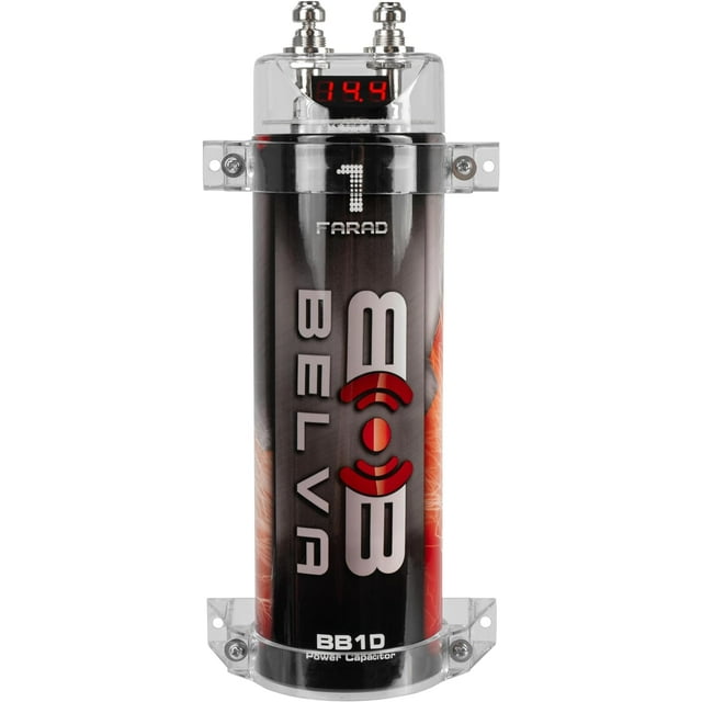 Belva BB1D 1.0 Farad Car Audio Power Capacitor with Red Digital Voltage ...