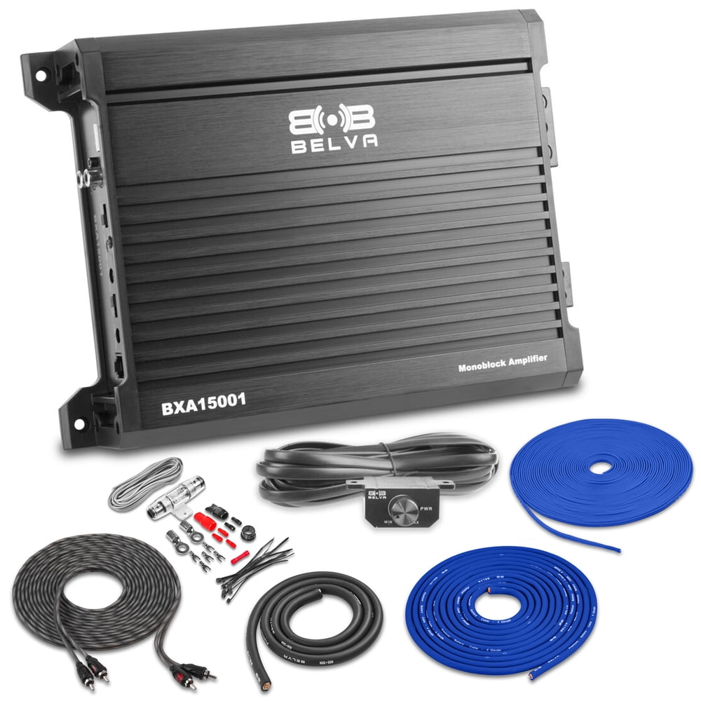 Belva BXA15001 + Belva BAK82 8 Gauge Amp Kit 1500W Max Monoblock Class ...