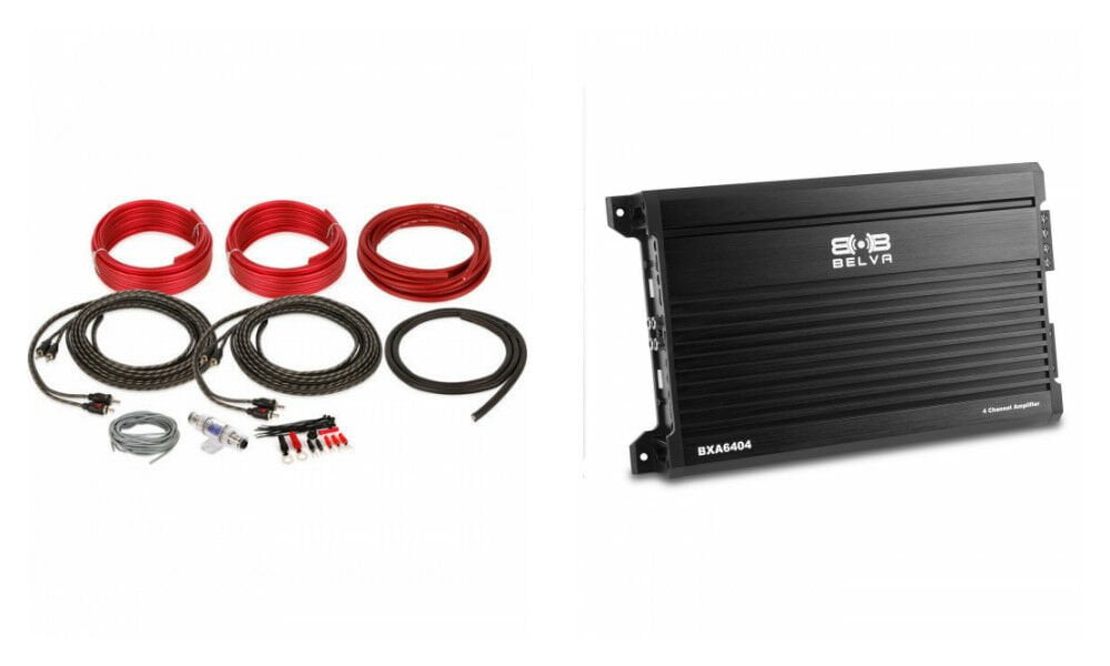 Belva BXA6404 Amplifier + Belva BAK84 8 Gauge Amp Kit 240W Total RMS 4 ...