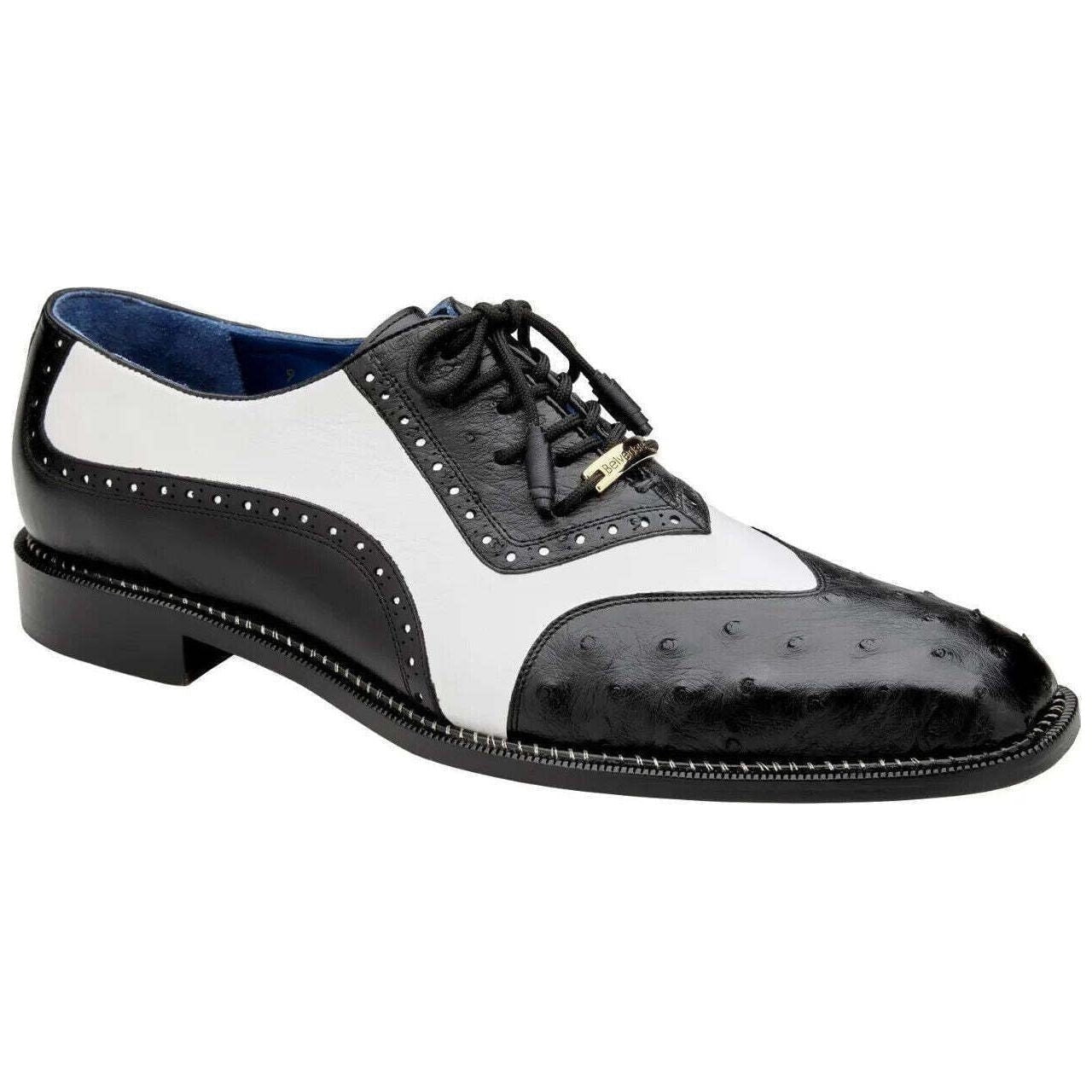Belvedere Genuine Ostrich Quill Italian Leather Wing Tip Shoes Sesto ...