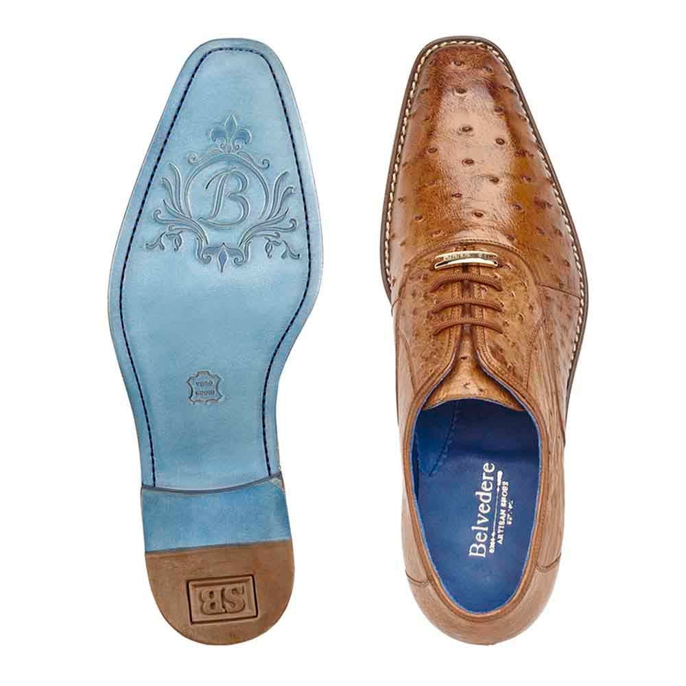 Belvedere Men's Orlando Dress Shoes Genuine Ostrich Quill Antique ...
