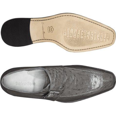 Belvedere Josh Gray Genuine Ostrich Monk Strap Men’s Shoe (11.5 ...