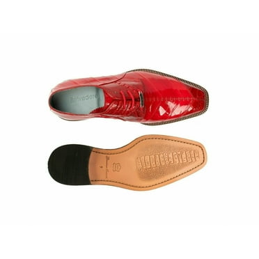 Men Belvedere Mare Genuine Ostrich Eel Leather Lace up Purple Shoes ...