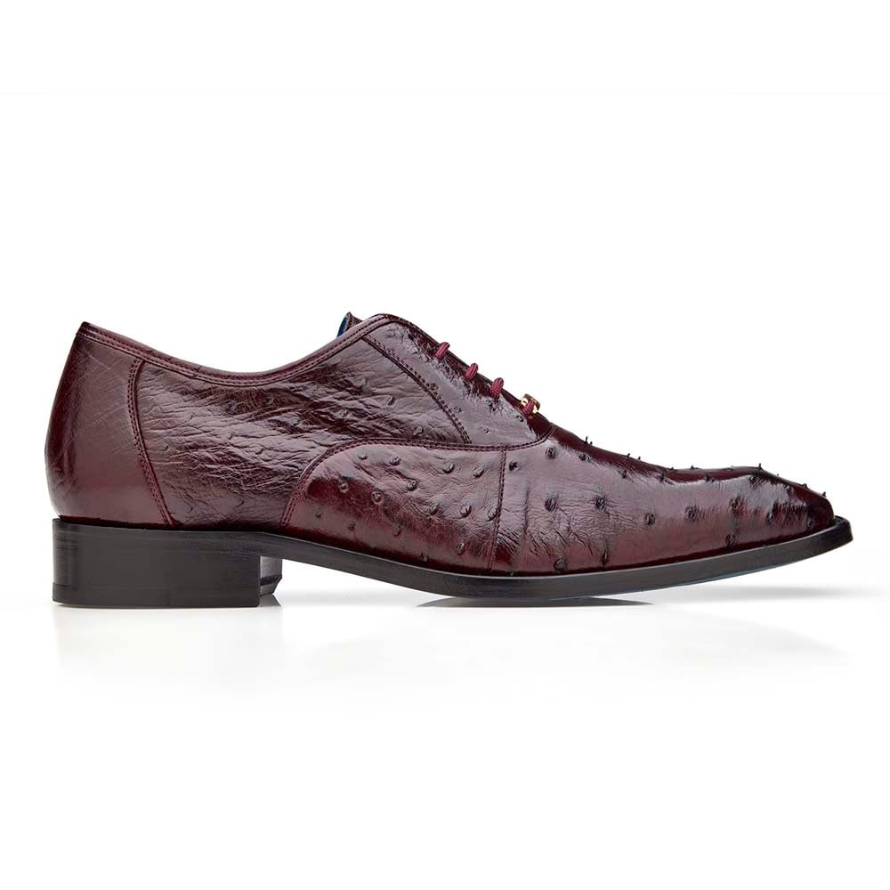 Belvedere Men's Orlando Dress Shoes Genuine Ostrich Quill Dark Burgundy ...