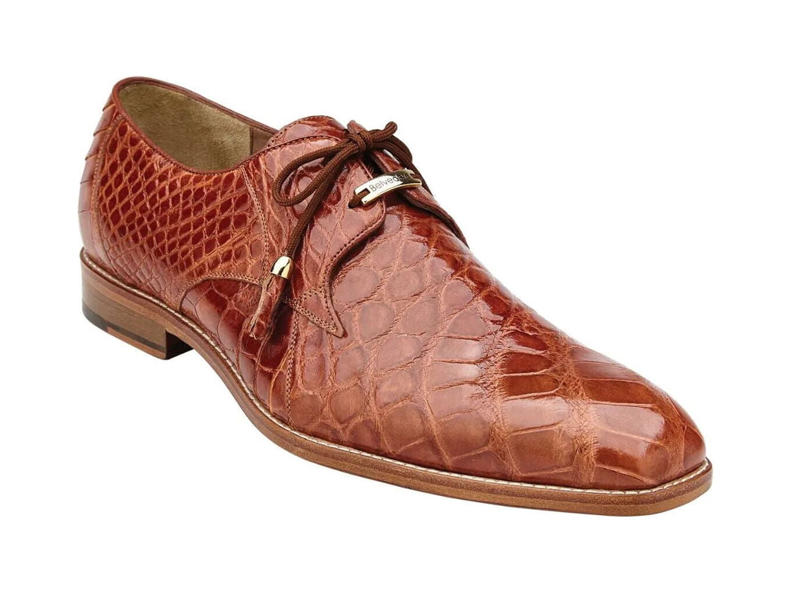 Belvedere Men's Shoes Lago Genuine Alligator Plain Toe Tassel Cognac ...