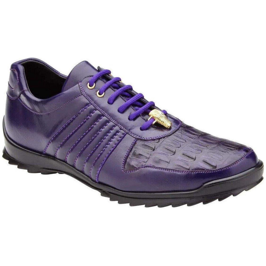 Belvedere Mens' Astor Purple Genuine Caiman Crocodile Soft Calf Casual ...