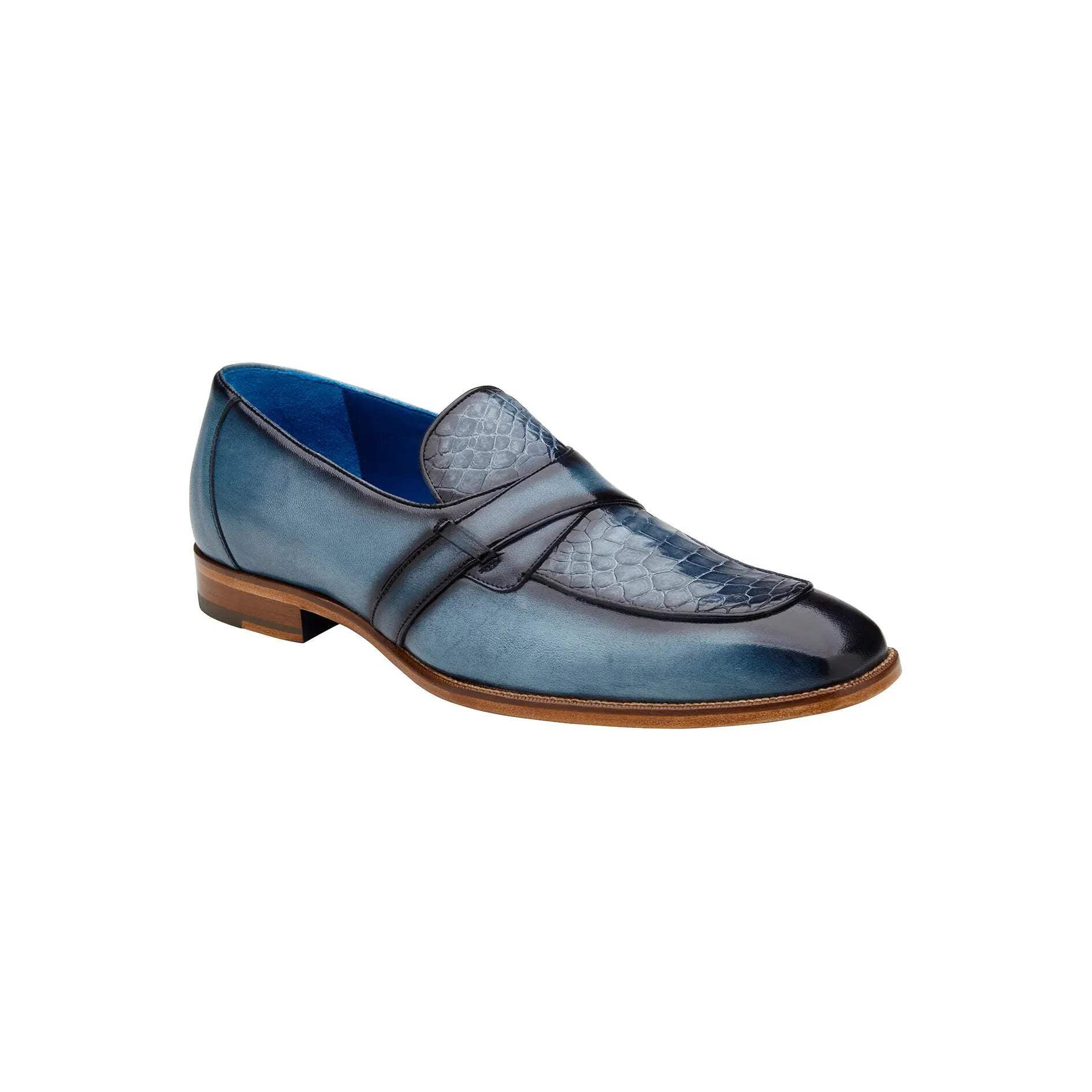 Belvedere Shoes Tornado Genuine Alligator Italian Calf Slip-on Blue R74 ...