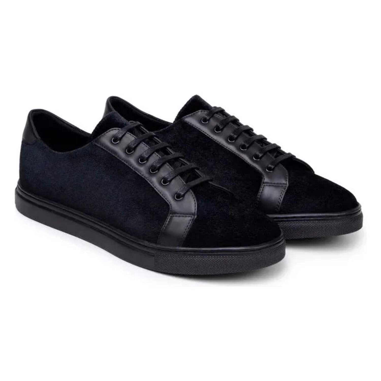 Belvedere Studio Formal Sneaker Prince Velvet Leather Black - Walmart.com