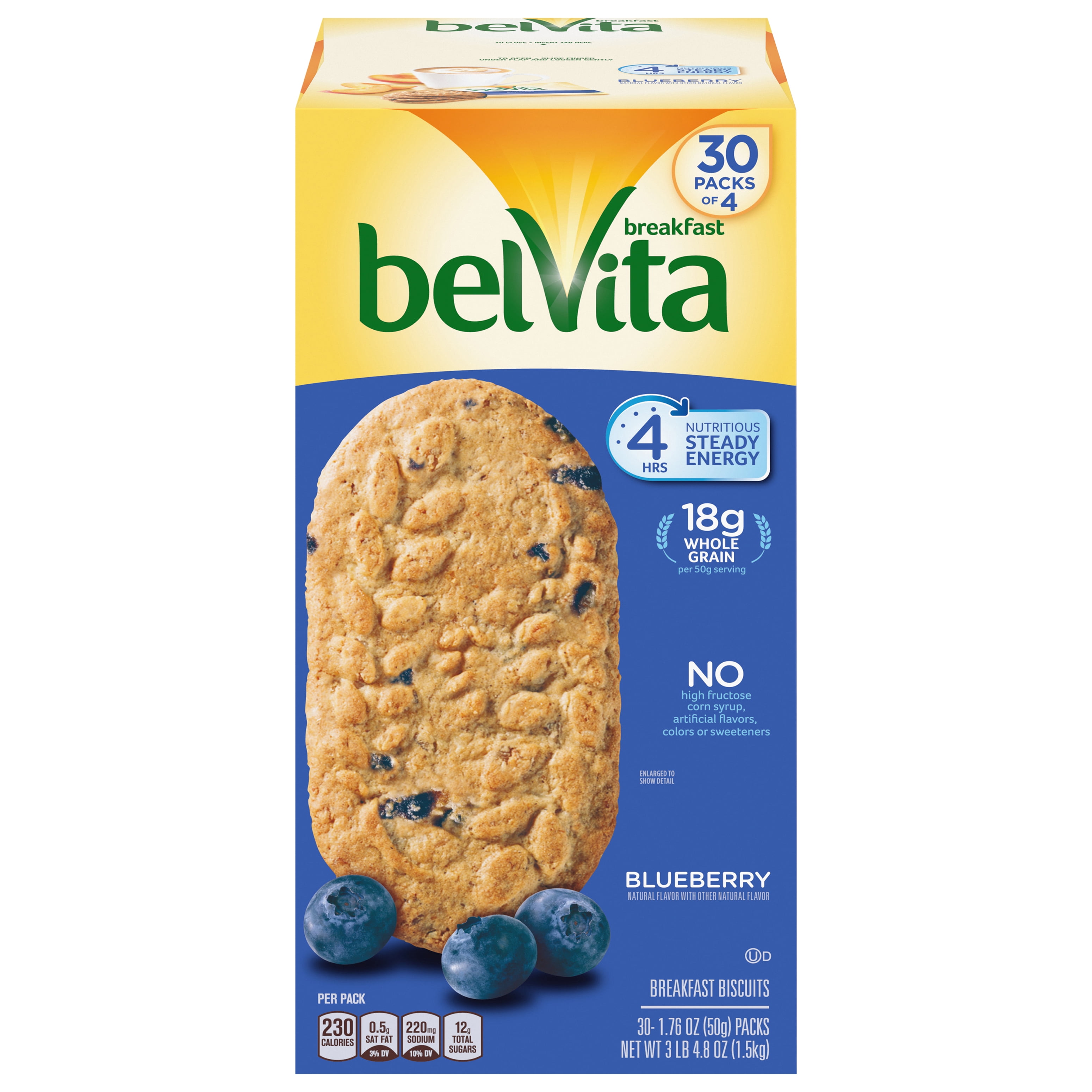 Belvita Blueberry Breakfast Biscuits, Individually Wrapped, 1.76 Ounce ...