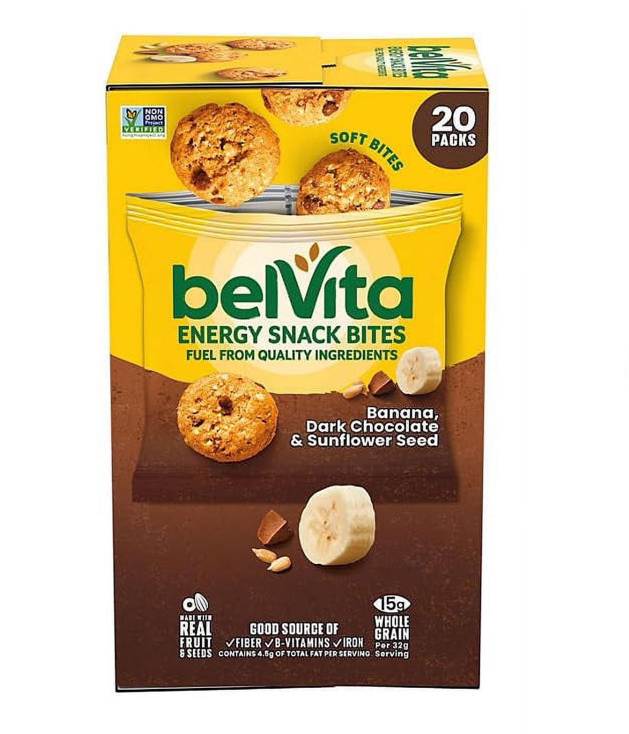Belvita Healthy Breakfast Energy Snack Bites with Banana, Dark ...