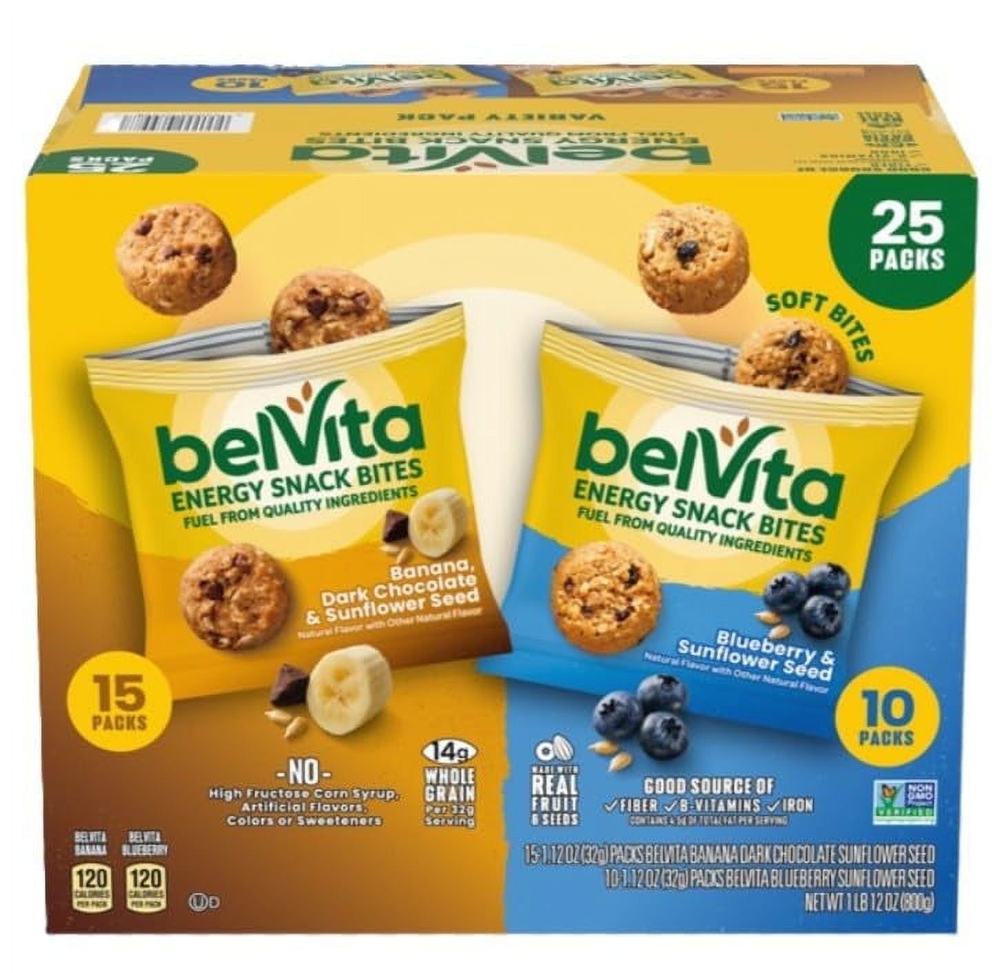 Belvita Energy Snack Bites Variety Pack - 25 Count - Walmart.com