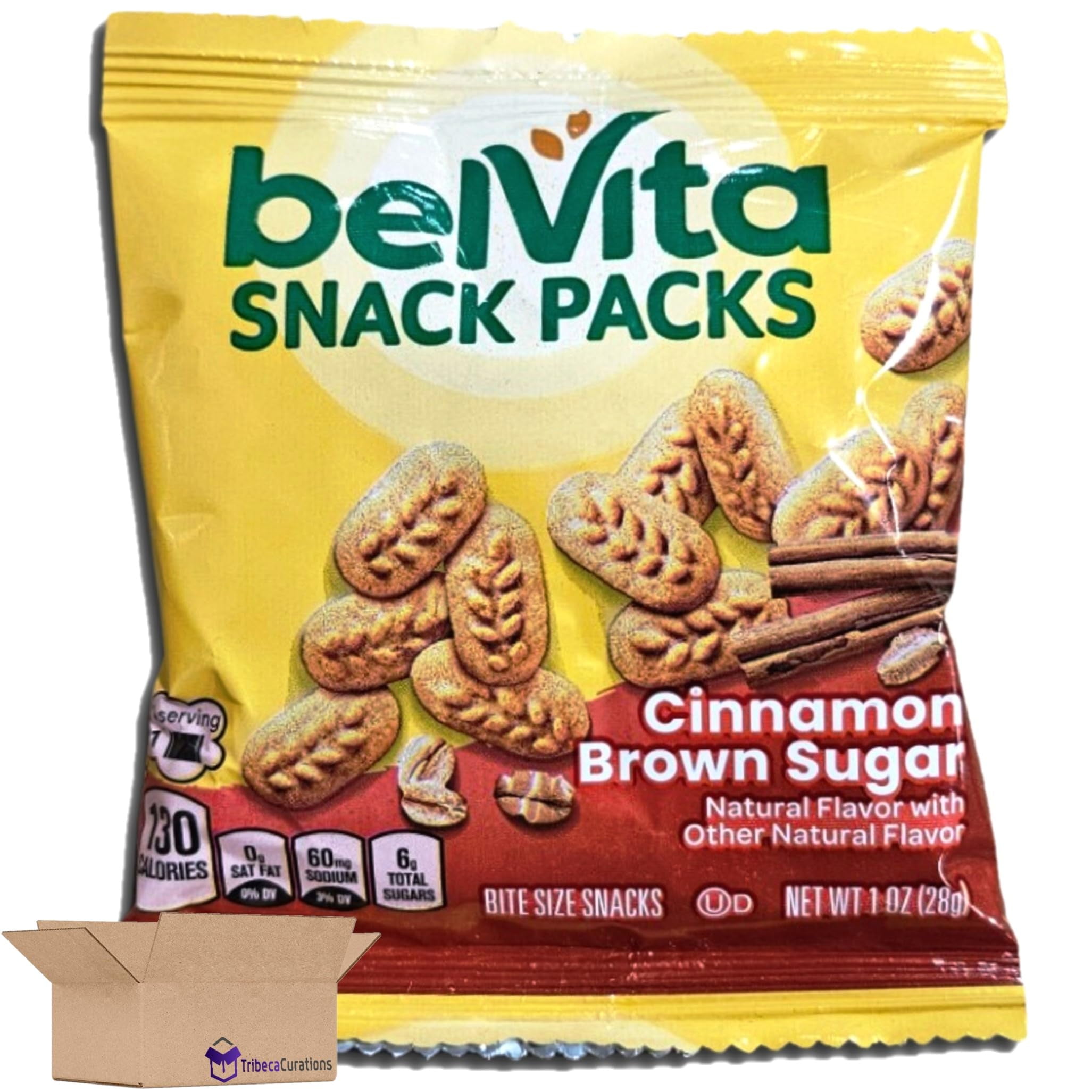 Belvita Cinnamon Brown Sugar Snack Packs, Value Pack, Pack of 60, 1 ...