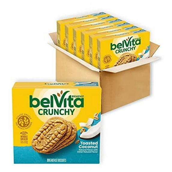 Belvita Toasted Coconut Breakfast Biscuits, 30 Total Packs, 6 Boxes (4 ...