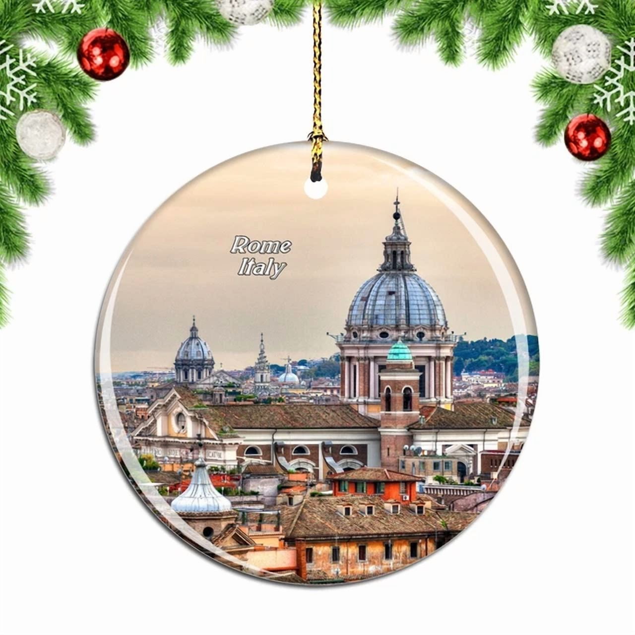 Belvo Ceramic Ornament Italy Rome City Travel Souvenir Winter Holiday ...
