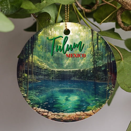 Belvo Ceramic Ornament Tulum Mexico Scenic Cenote Travel Souvenir ...
