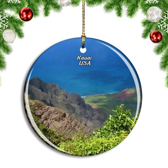 Belvo Ceramic Ornament USA Kauai Hawaii City Travel Souvenir Winter ...