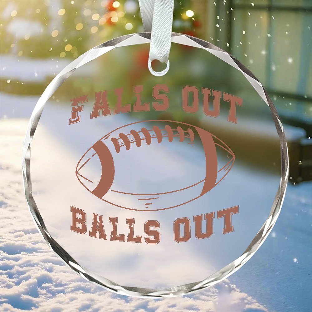 Belvo Football Falls Out Balls Out Ornament, Retro Football Mom, Funny ...