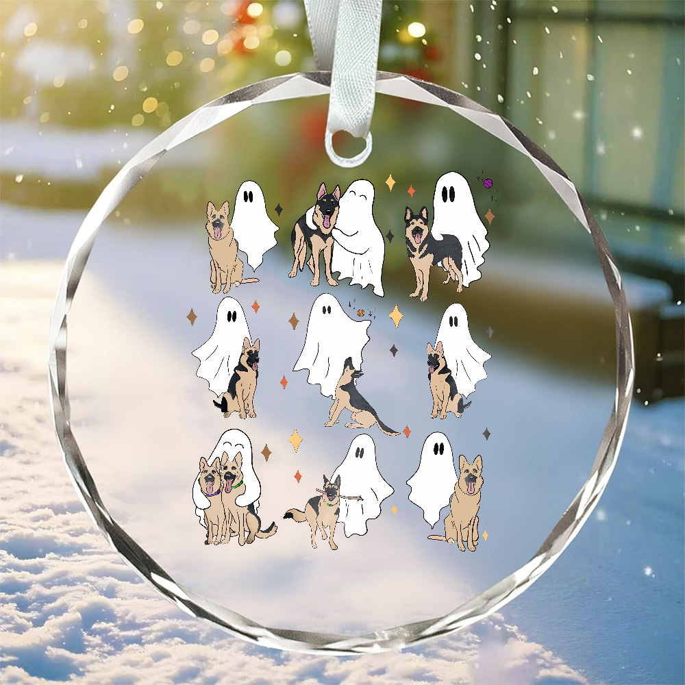 Belvo German Shepherd Ghost Ornament, Dog Lover Winter Holiday Ghost ...