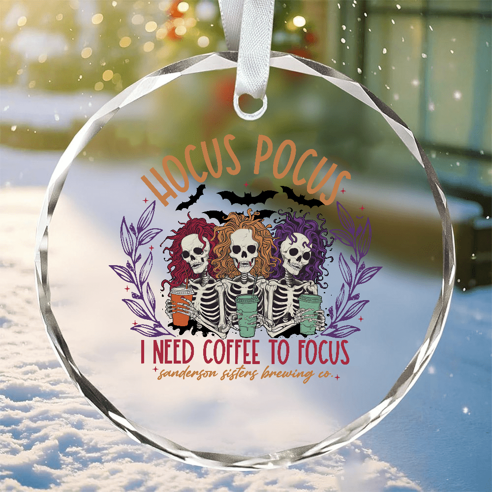 Belvo Hocus Pocus I Need Coffee to Focus Ornament, Retro Gothic Witch ...