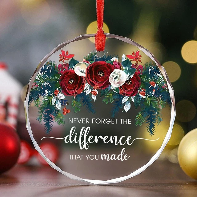 Belvo Never Forget The Difference You Make Glass Ornament Keepsake ...