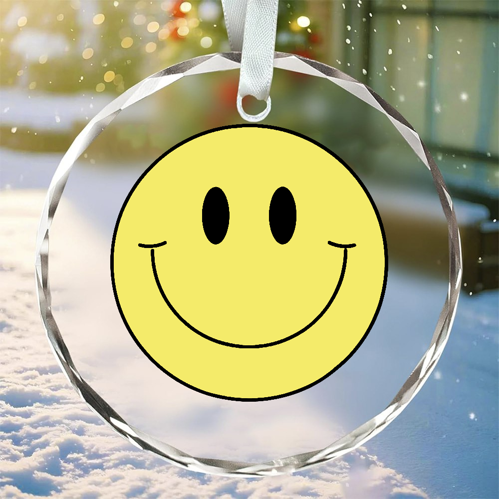 Belvo Nuvello 70s Yellow Smile Face Ornament, Peace Smiling Face ...