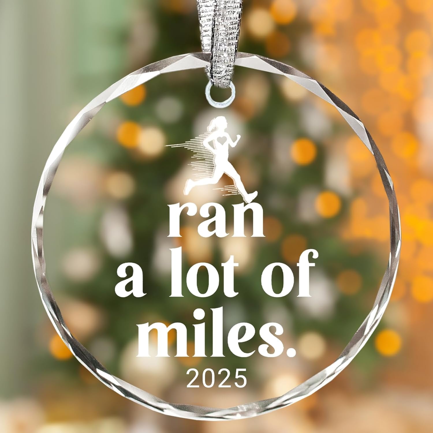Belvo Running Ornament Marathon Runner Holiday Keepsake, Glass Ornament ...