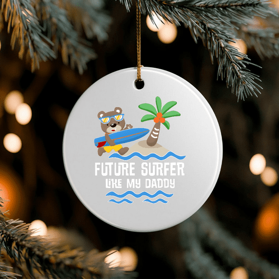 Belvo Surfing Future Surfer Baby Ornament, Like Daddy, Infant Creeper ...