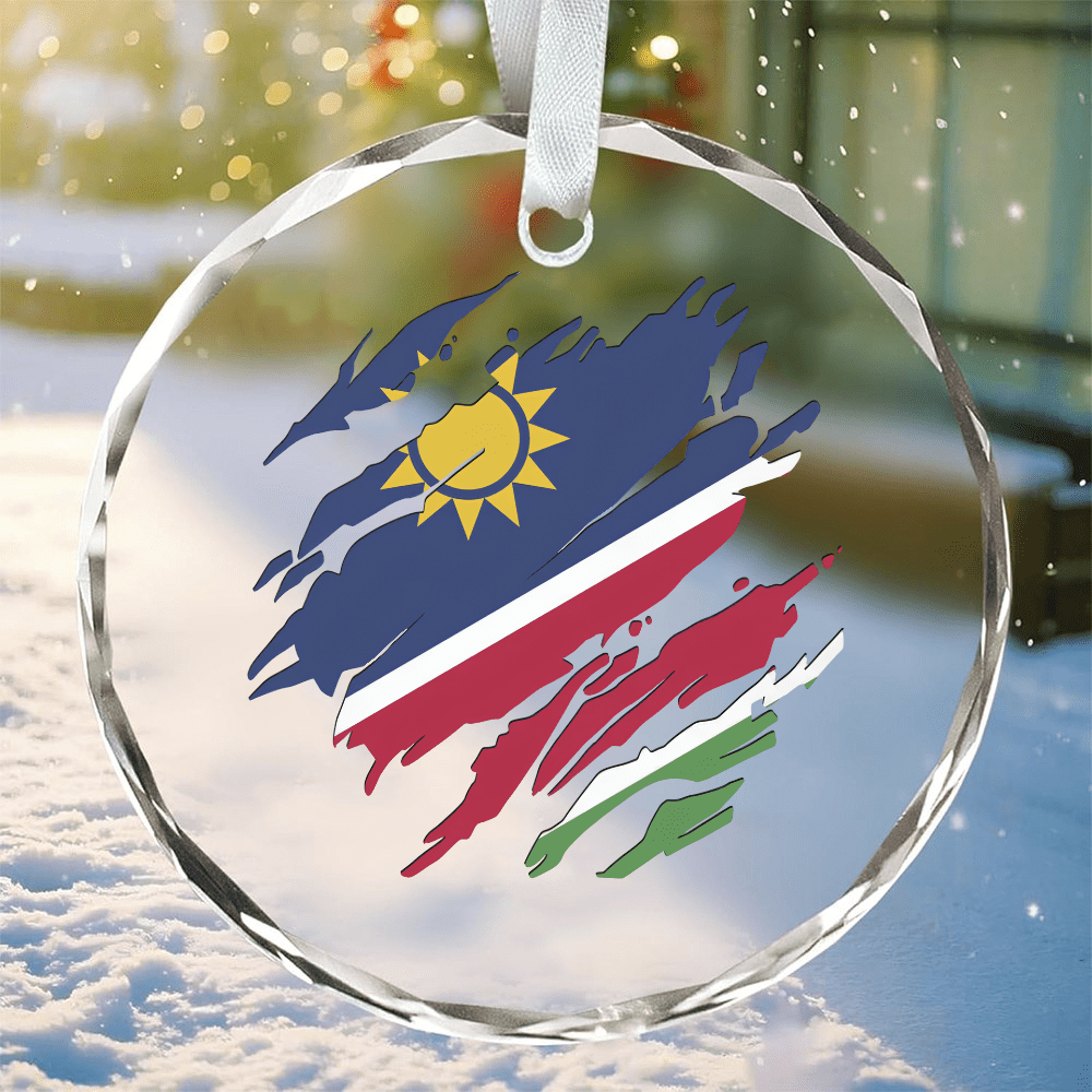 Belvo Torn Namibia Flag Ornament, Namibian Day Football Decor, Crystal ...