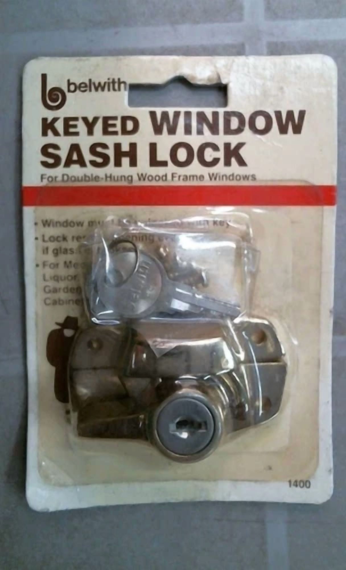 Belwith 1400 Keyed Window Sash Lock, For Double-Hung Wood Frames, Free ...