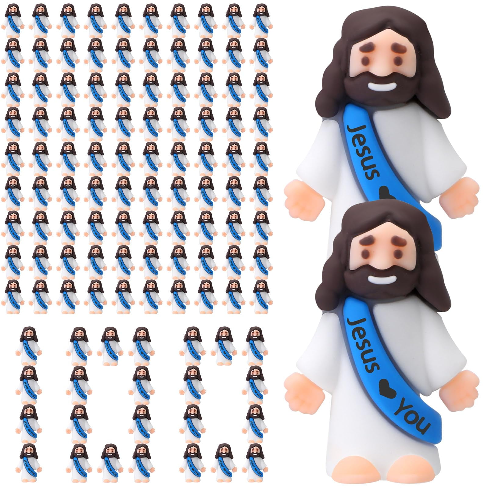 Bememo 100 Pcs Little Jesus Figures Jesus Loves You Original Design ...