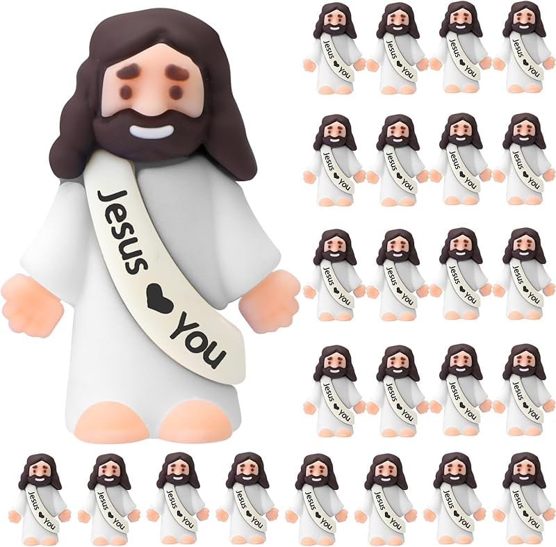 Bememo 25 Pcs Little Jesus Figures Original Design Easter Jesus Love ...