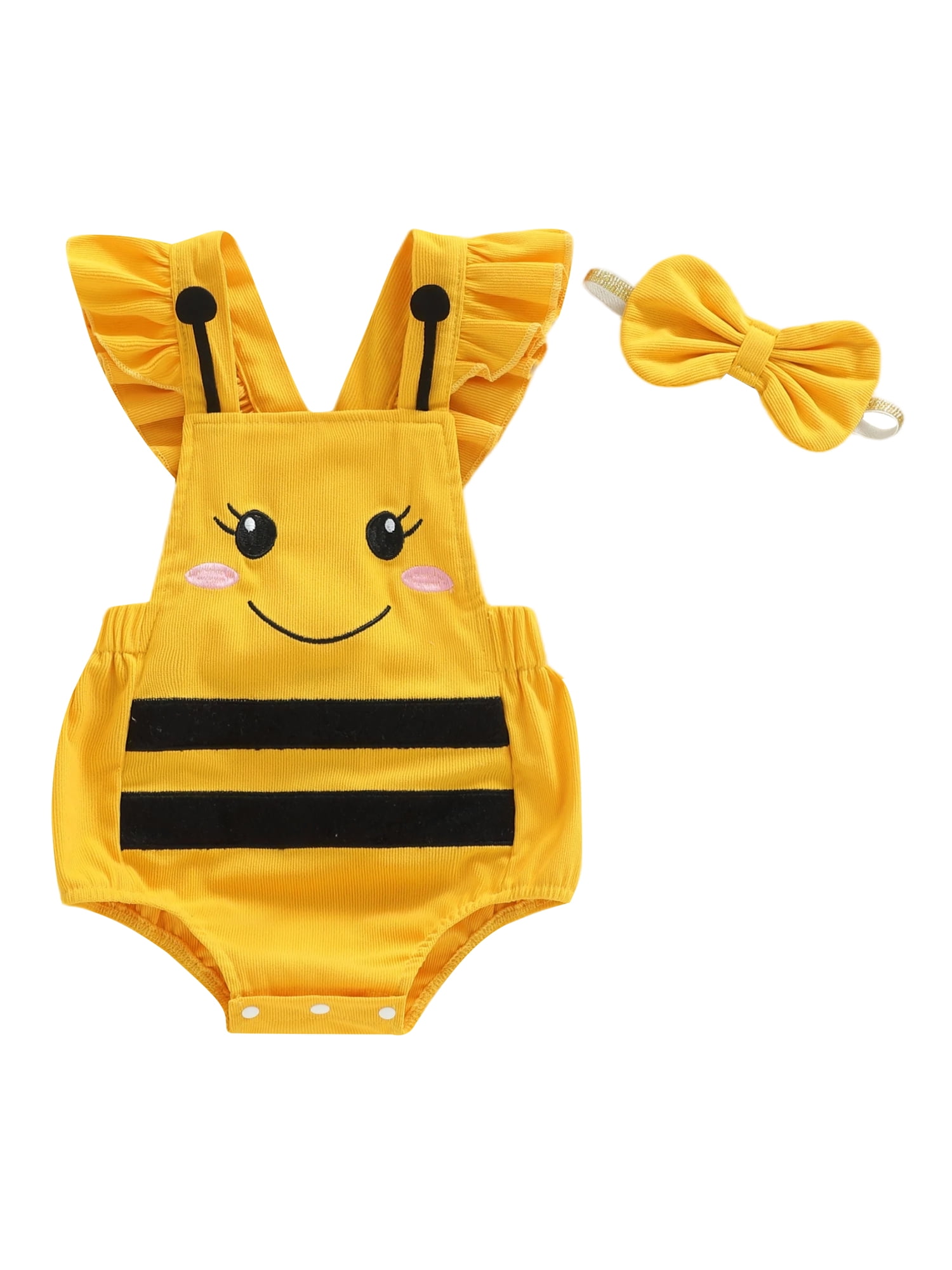 BemeyourBBs 2Pcs Infant Baby Girl Bee Outfit Bubble Romper Flying ...