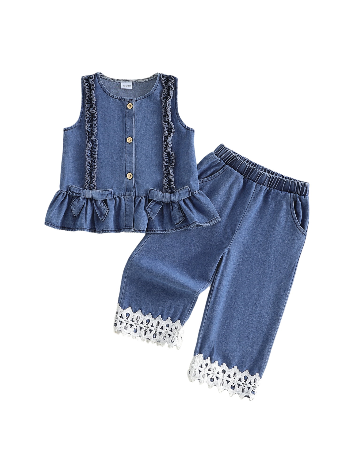 BemeyourBBs 2Pcs Kids Toddler Baby Girl Denim Outfits Summer Clothes ...