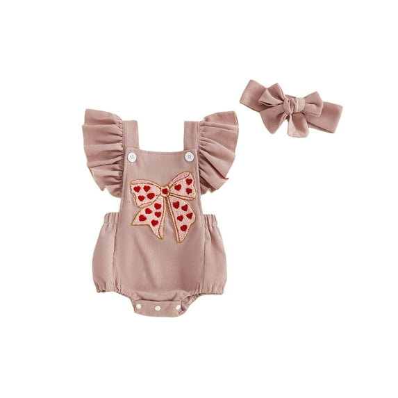 BemeyourBBs 2Pcs Newborn Baby Girl Valentines Day Outfit Infant Flying ...