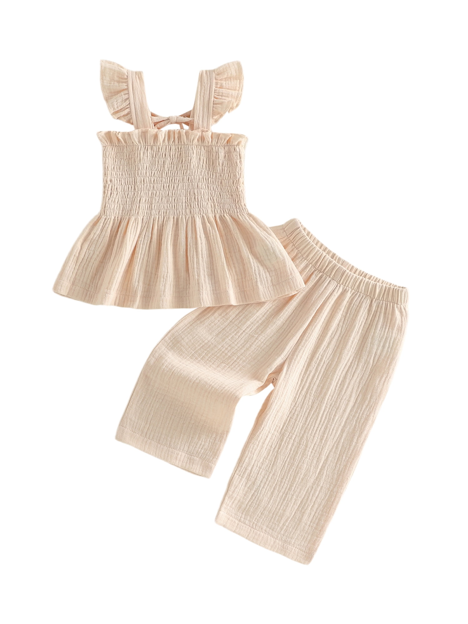 BemeyourBBs 2Pcs Toddler Baby Girl Summer Clothes Cotton Linen Outfits ...