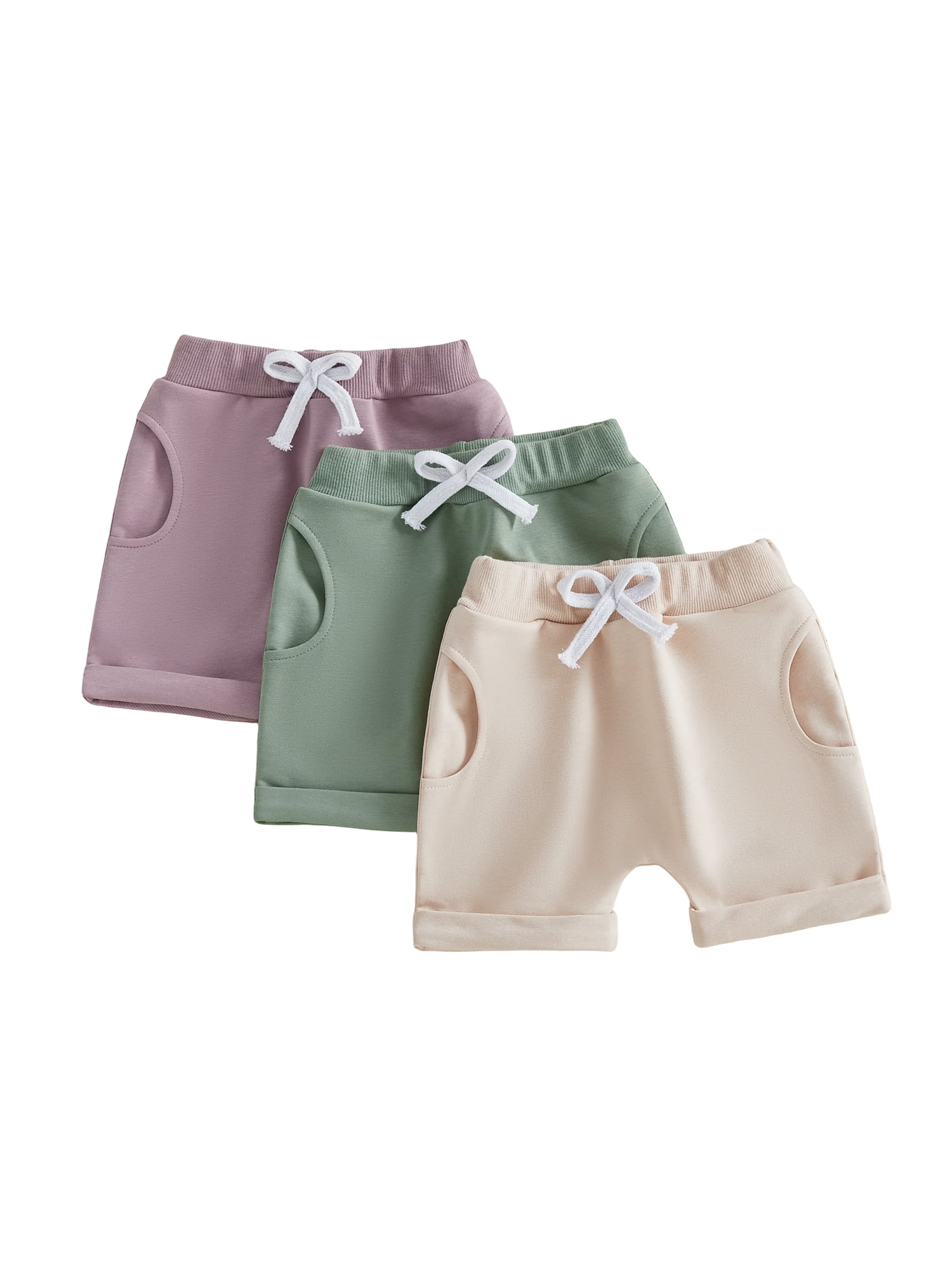BemeyourBBs 3 Pack Toddler Baby Boy Girl Summer Shorts Set Solid Color ...