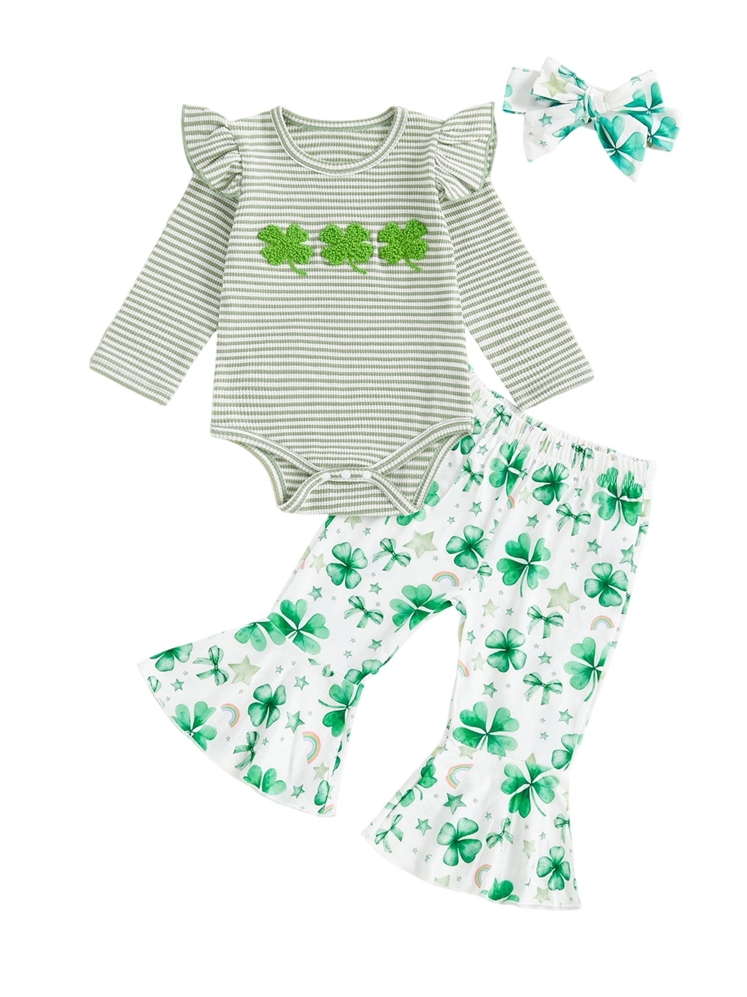 BemeyourBBs 3Pcs Infant Baby Girls St Patricks Day Outfits Cute Fall ...