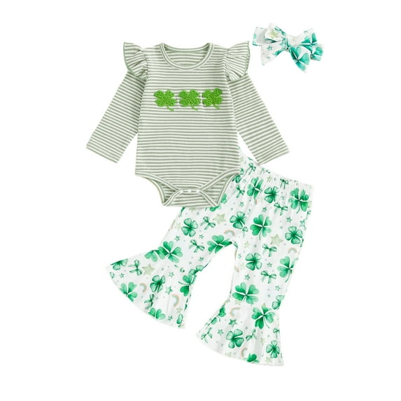 BemeyourBBs 3Pcs Infant Baby Girls St Patricks Day Outfits Cute Fall ...