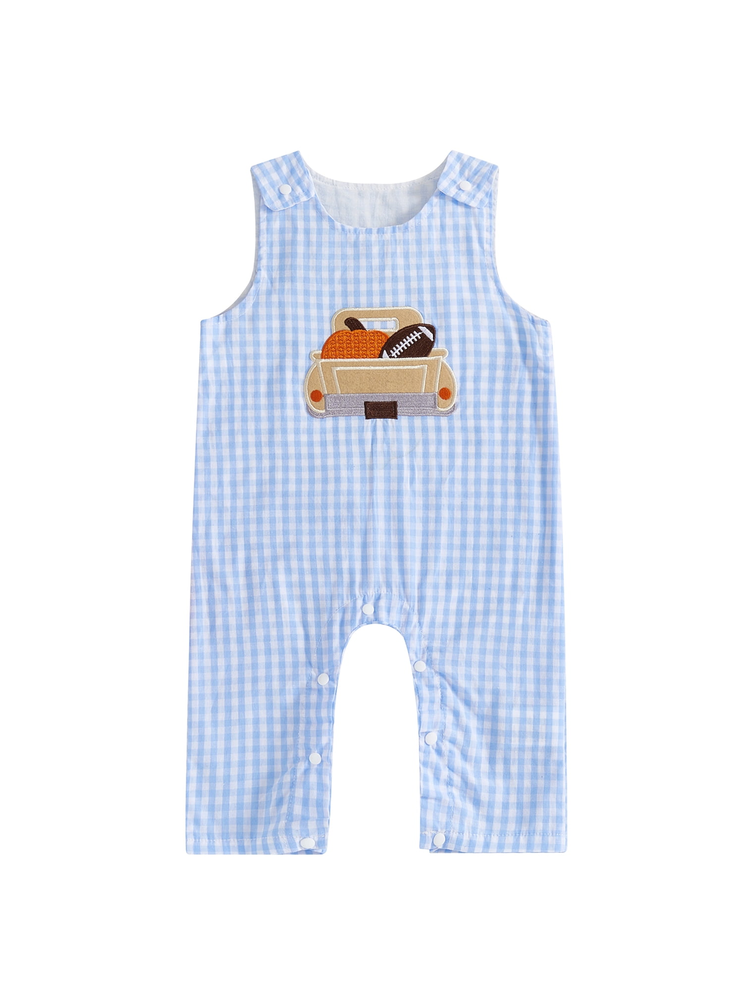 BemeyourBBs Baby Boy Fall Pumpkin Romper Embroideried Sleeveless Infant ...