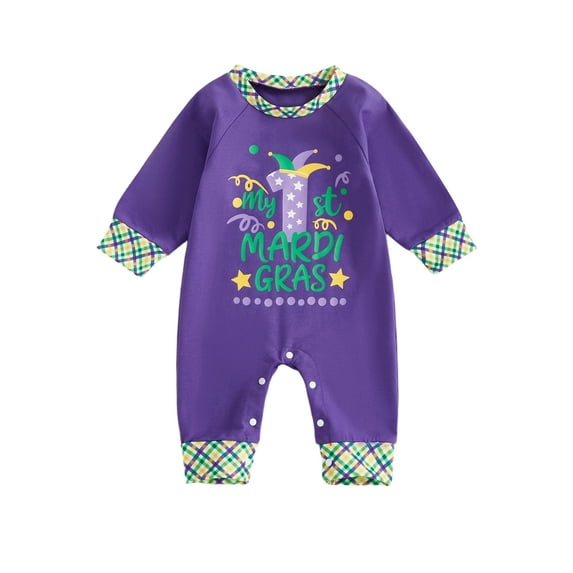 BemeyourBBs Baby Boy Girl My First Mardi Gras Outfit Carnival Romper ...