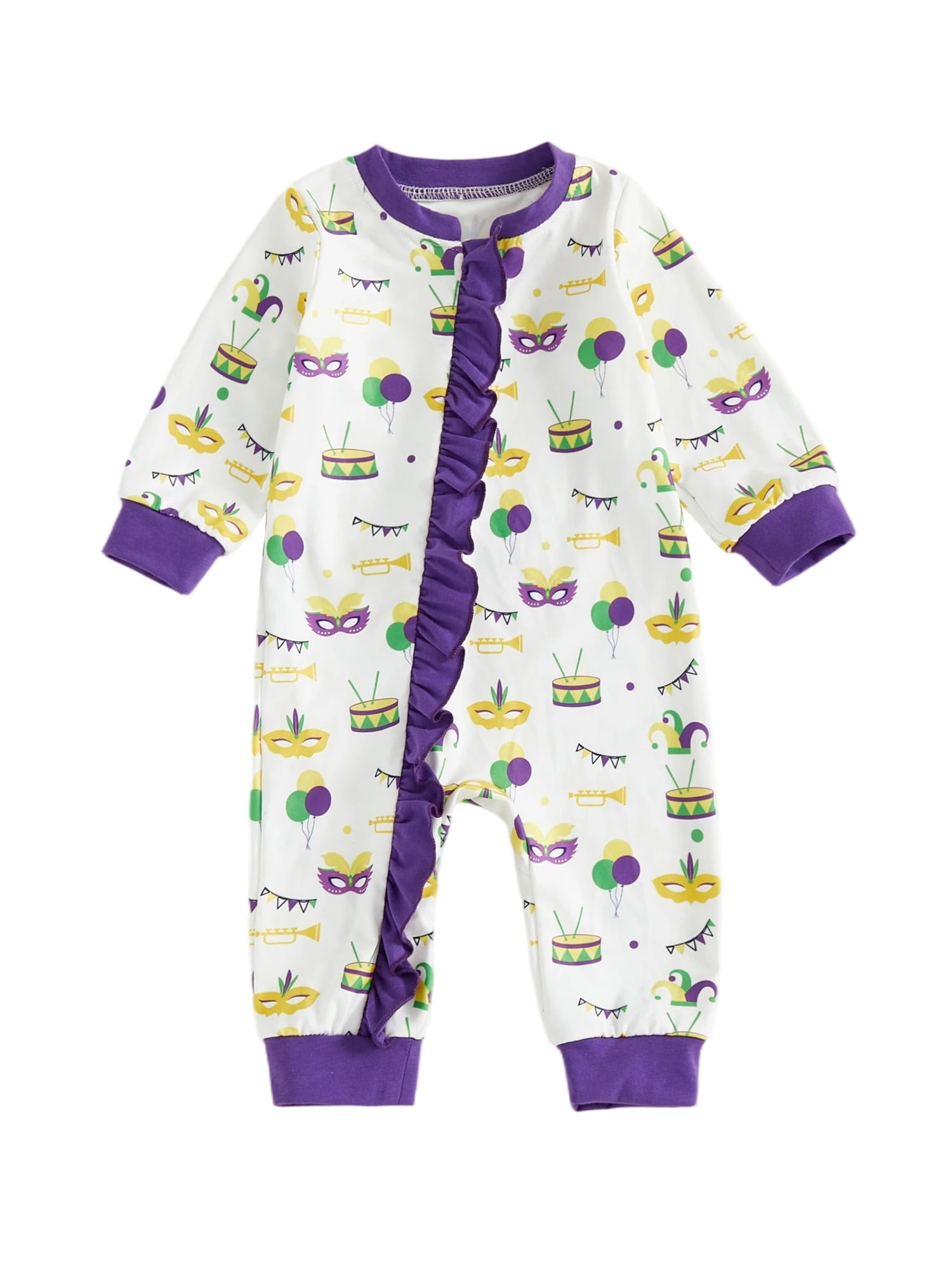 BemeyourBBs Baby Boy Mardi Gras Outfit Newborn Carnival Jumpsuit Casual ...