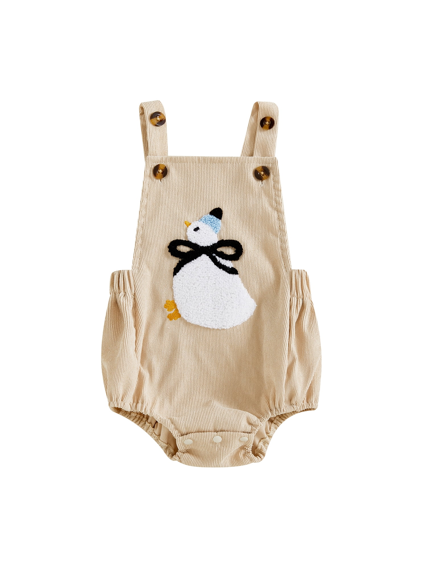 BemeyourBBs Baby Corduroy Romper Overalls Goose Embroidery Sleeveless ...