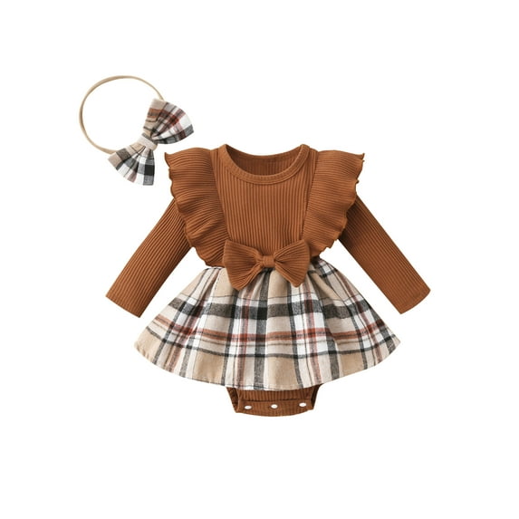 BemeyourBBs Baby Girl Holiday Plaid Christmas Dress Newborn Girl ...