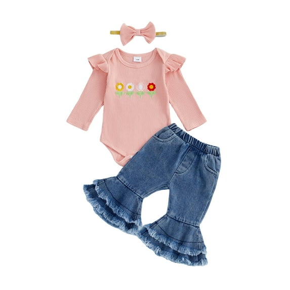 BemeyourBBs Baby Girl Jeans Outfits Newborn Spring Fall Clothes Cute ...
