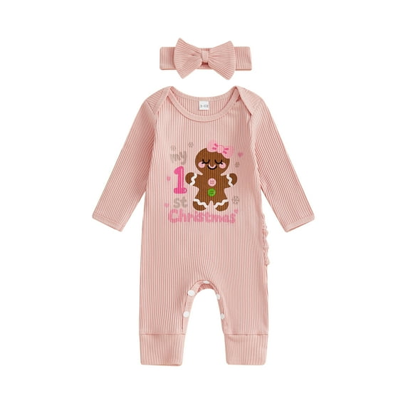 BemeyourBBs Baby Girl My First Christmas Outif Gingerbread Man Romper ...