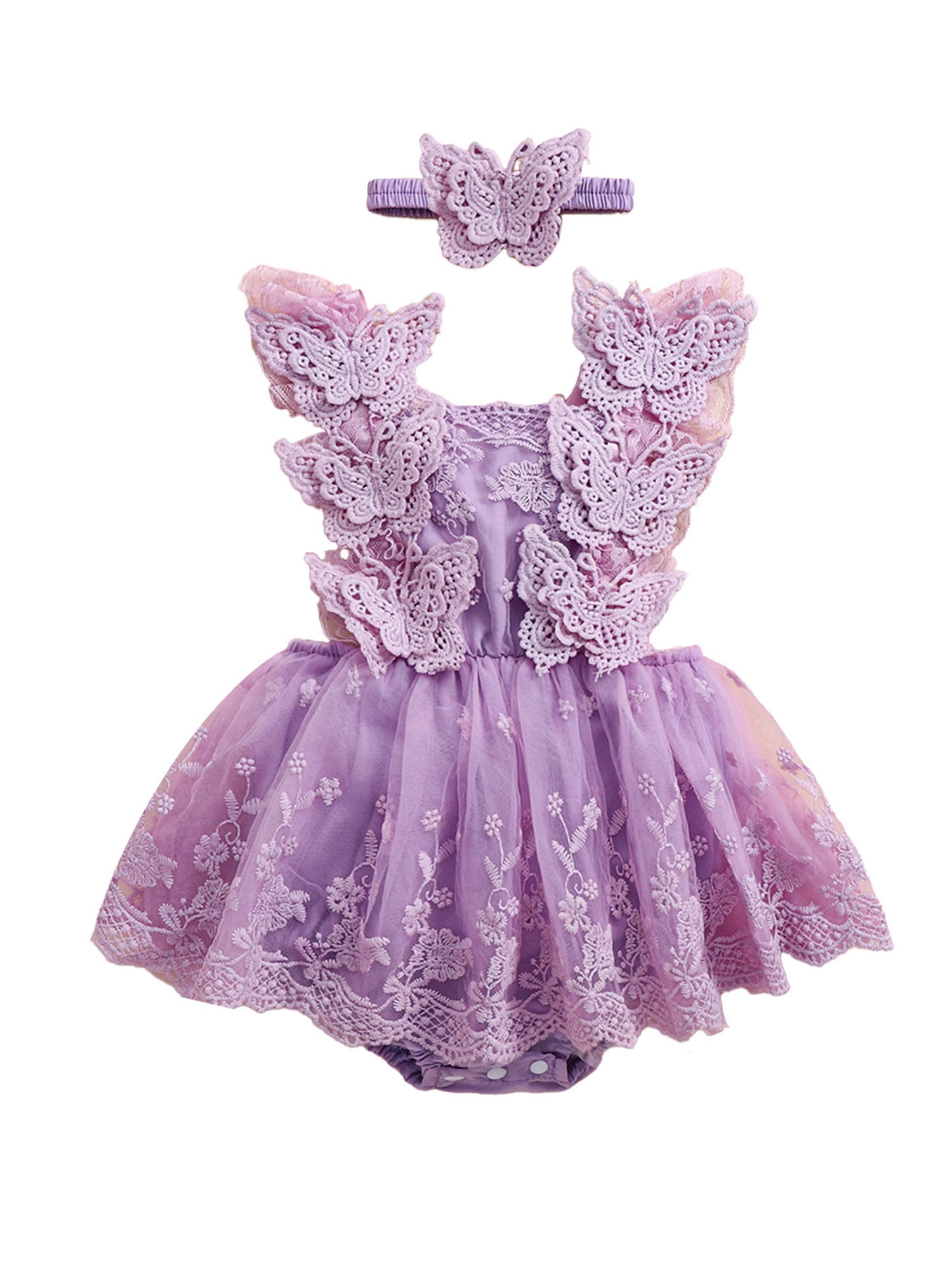 BemeyourBBs Baby Girl Tulle Romper Dress Newborn Baptism Day Clothes ...