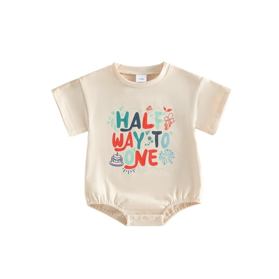 BemeyourBBs Baby Girls Boys 1/2 Birthday Outfits Bubble Romper Half Way ...