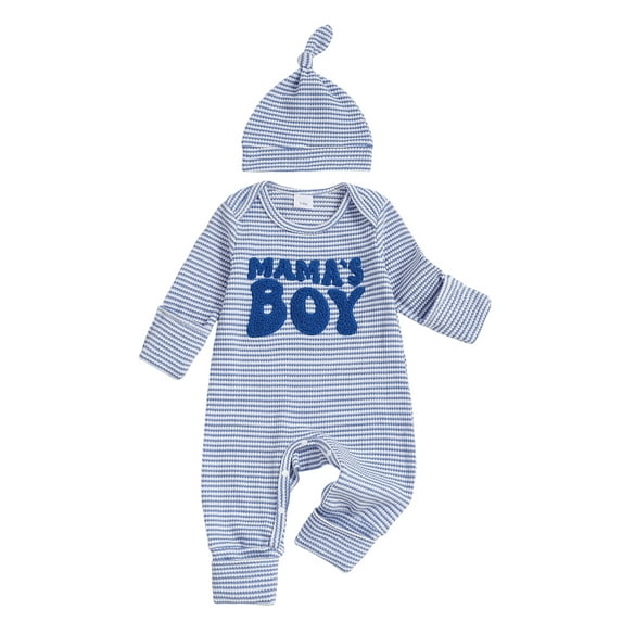 BemeyourBBs Baby Striped Footed Romper Newborn Boy Sleepers Footie ...
